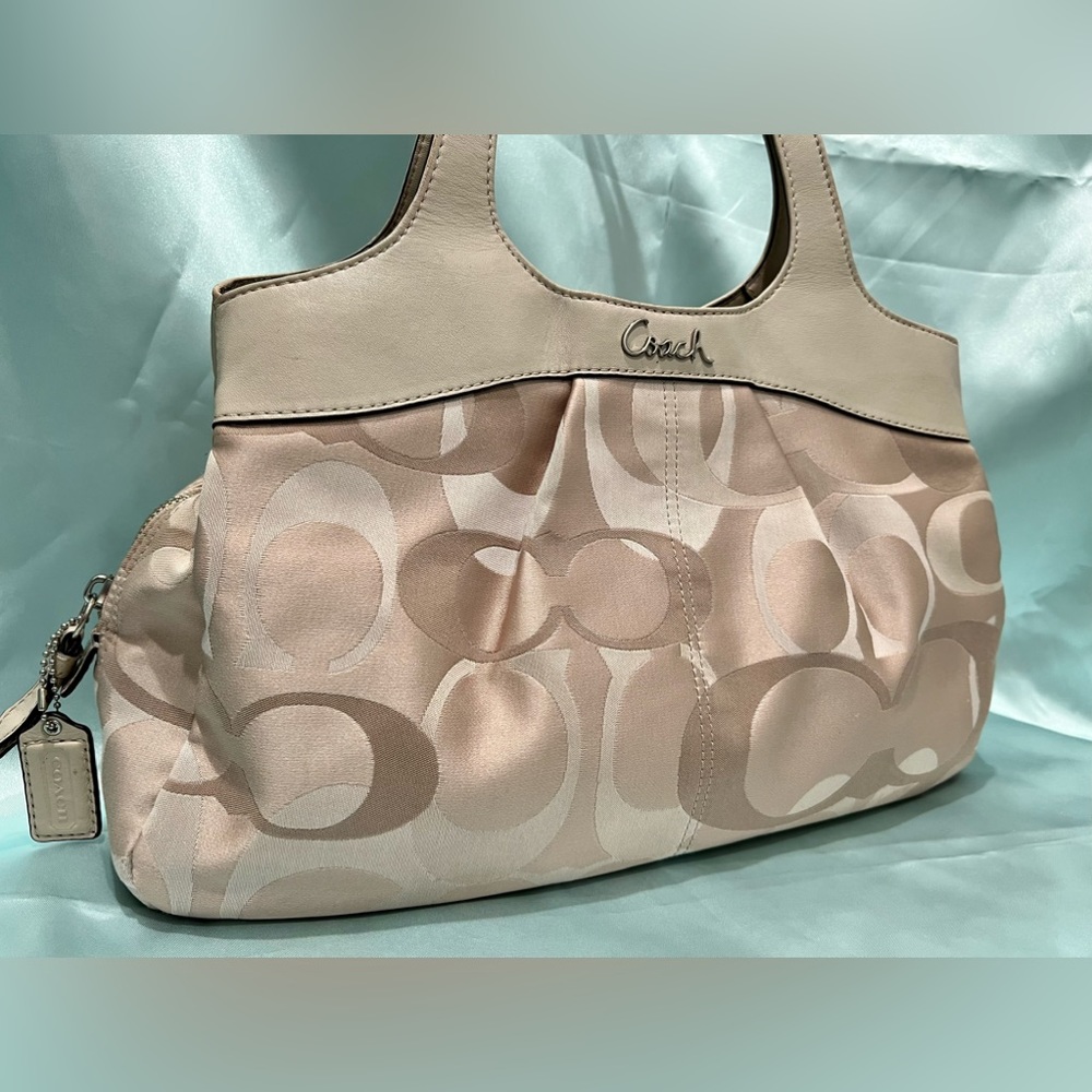 Coach - Optic Lexi Jacquard Logo Leather Trim Satchel… - Gem